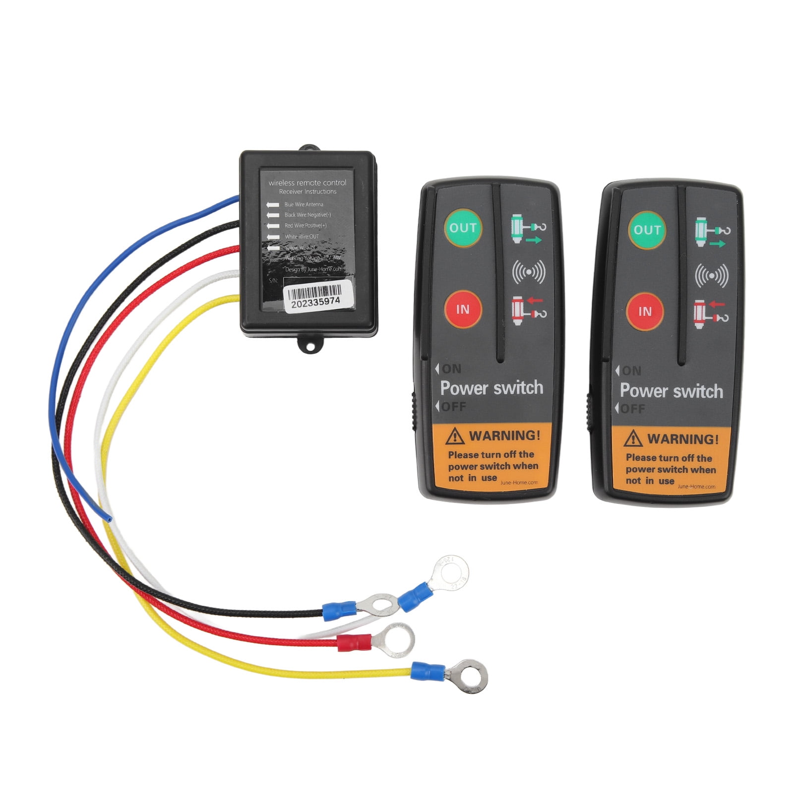 LJT Wireless Winch Remote Control Kit 12V 24V Fast Response 50 Feet ...