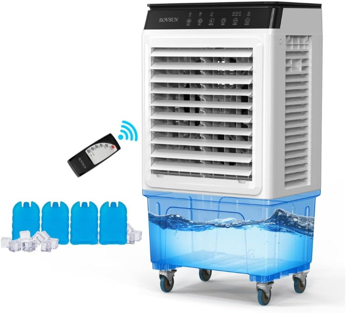 LJUP 2300CFM Portable Air Cooler, 7.9Gal/30L Evaporative Swamp Cooler ...
