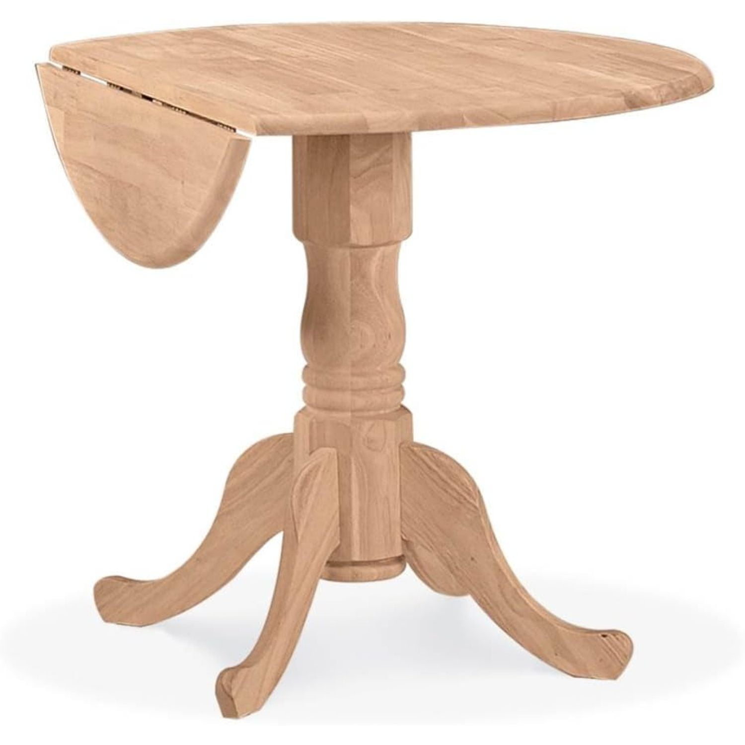 LJUP 36" Dual Drop Leaf Dining Table Solid Real Wood, Sturdy Parawood ...