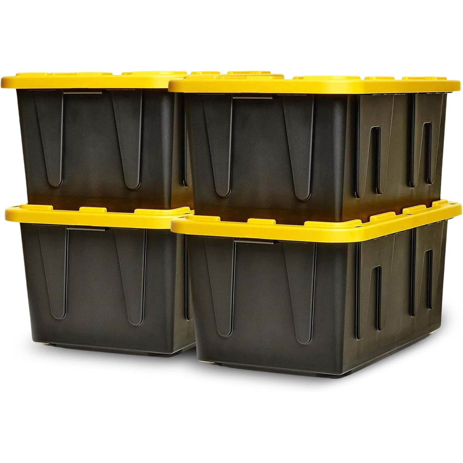 LJUP 4-Pack Durabilt, Heavy Duty Plastic Storage Bins with Lids, 27 ...