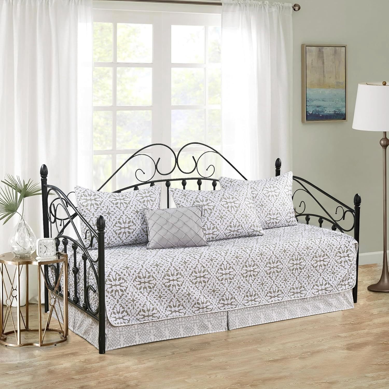 LJUP 6 Piece Quilted Microfiber Daybed Bedding Cover Set, Soft ...
