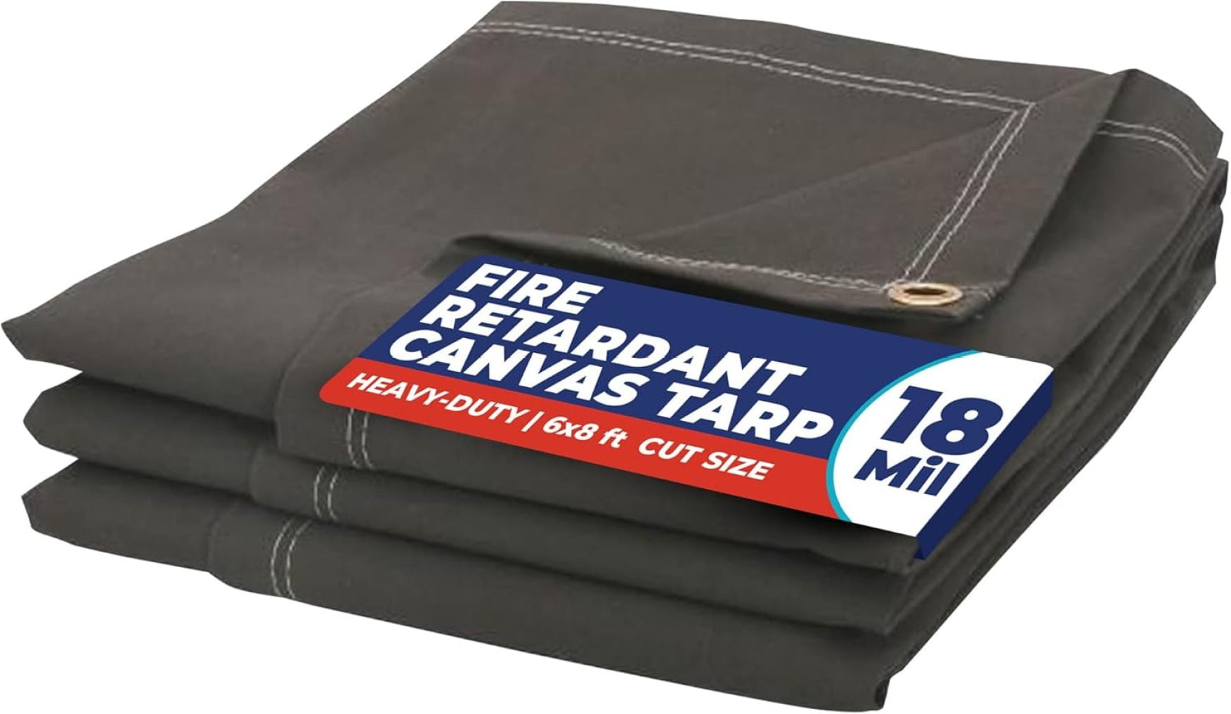LJUP® Fire Retardant Tarp - 6' x 8' - 18 MIL Heavy Duty Canvas Tarp ...