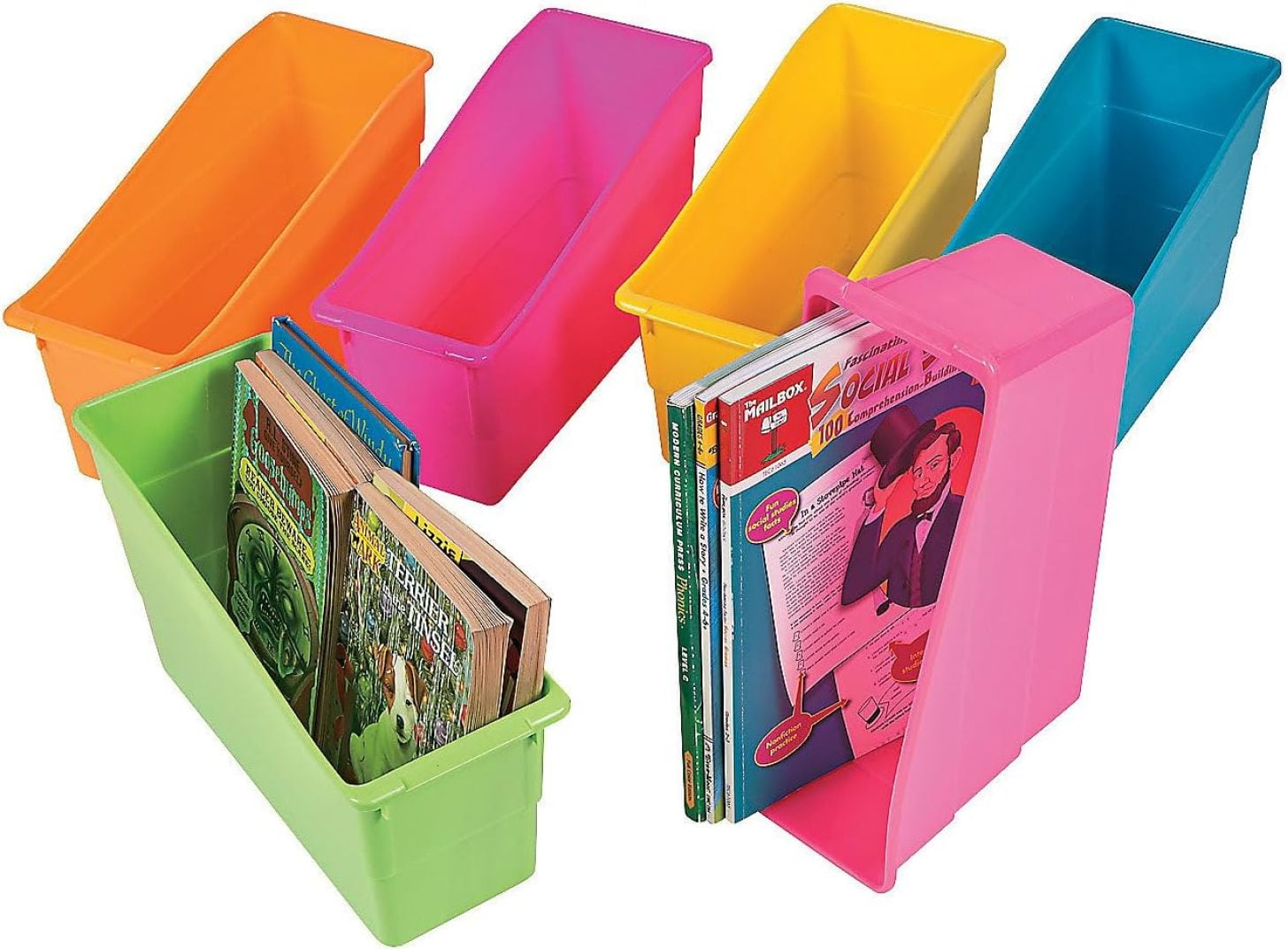 LJUP Neon Classroom Book Organizer - 6 Pieces - Teacher Classroom and ...
