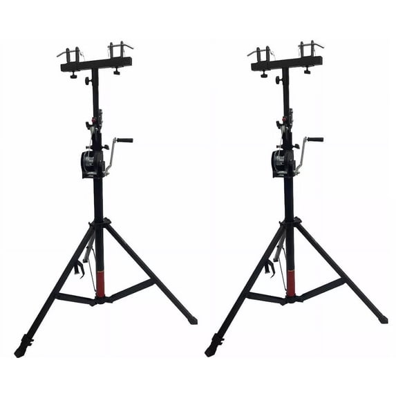 LK-SC14 Two (2)xTRUSS 14FT LIGHTING CRANK STANDS 220 LB & UNIVERSAL T ...