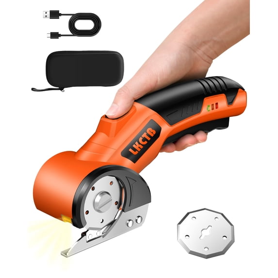 LKCTB Electric Cardboard Cutter Scissors with LED Light, 2600mAh ...