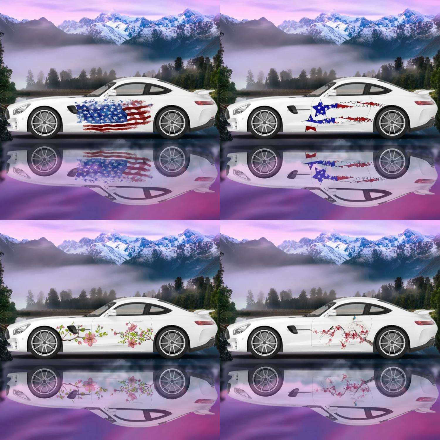 LKENANZH Custom Flower Bird Racing Car Graphic Decal Full Body Vinyl ...