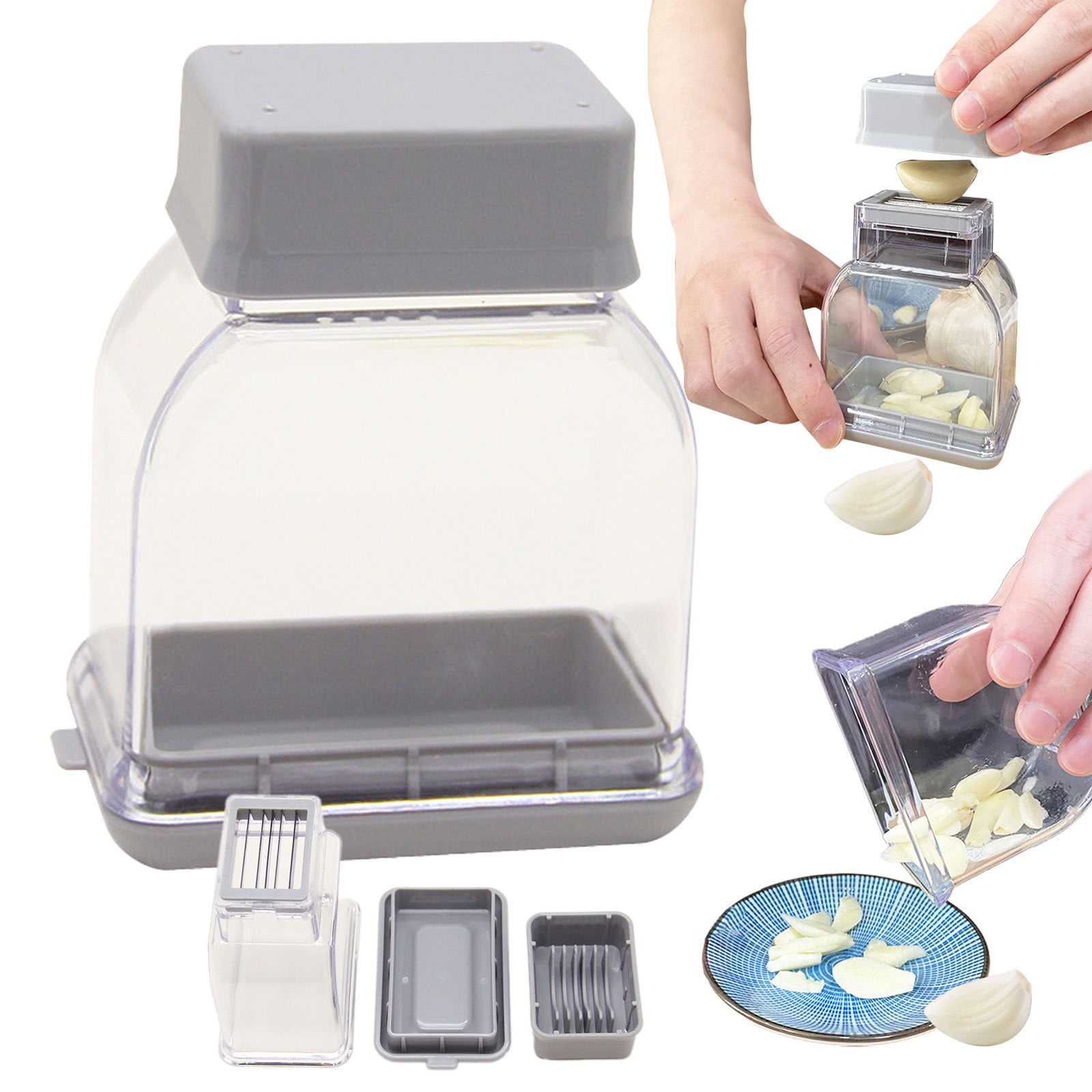 LKHLAO Garlic peelerEvenly Sliced Garlic Slicer Multifunction Manual ...