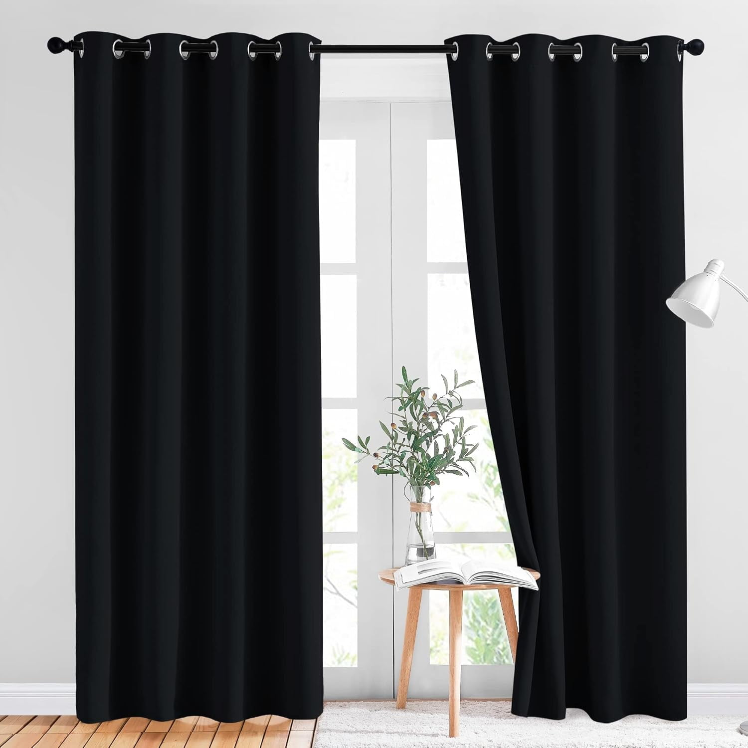 LKIFFA-Blackout Kitchen Curtains 45 inch Length - Grommet Thermal ...