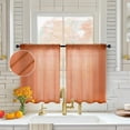 LKIFFA-Burnt Orange Sheer Curtains 36 inch Length Kitchen Window ...