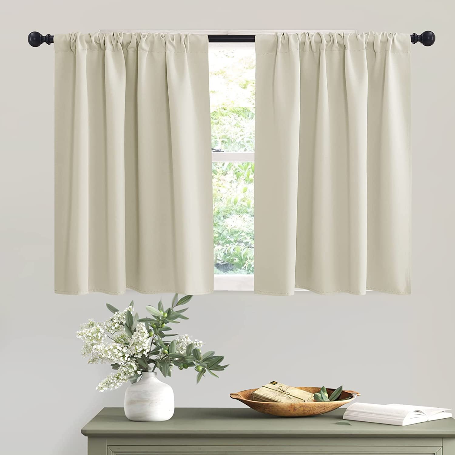 LKIFFA-Curtains for Bedroom 63 inches Long, Blackout Thermal Insulating ...