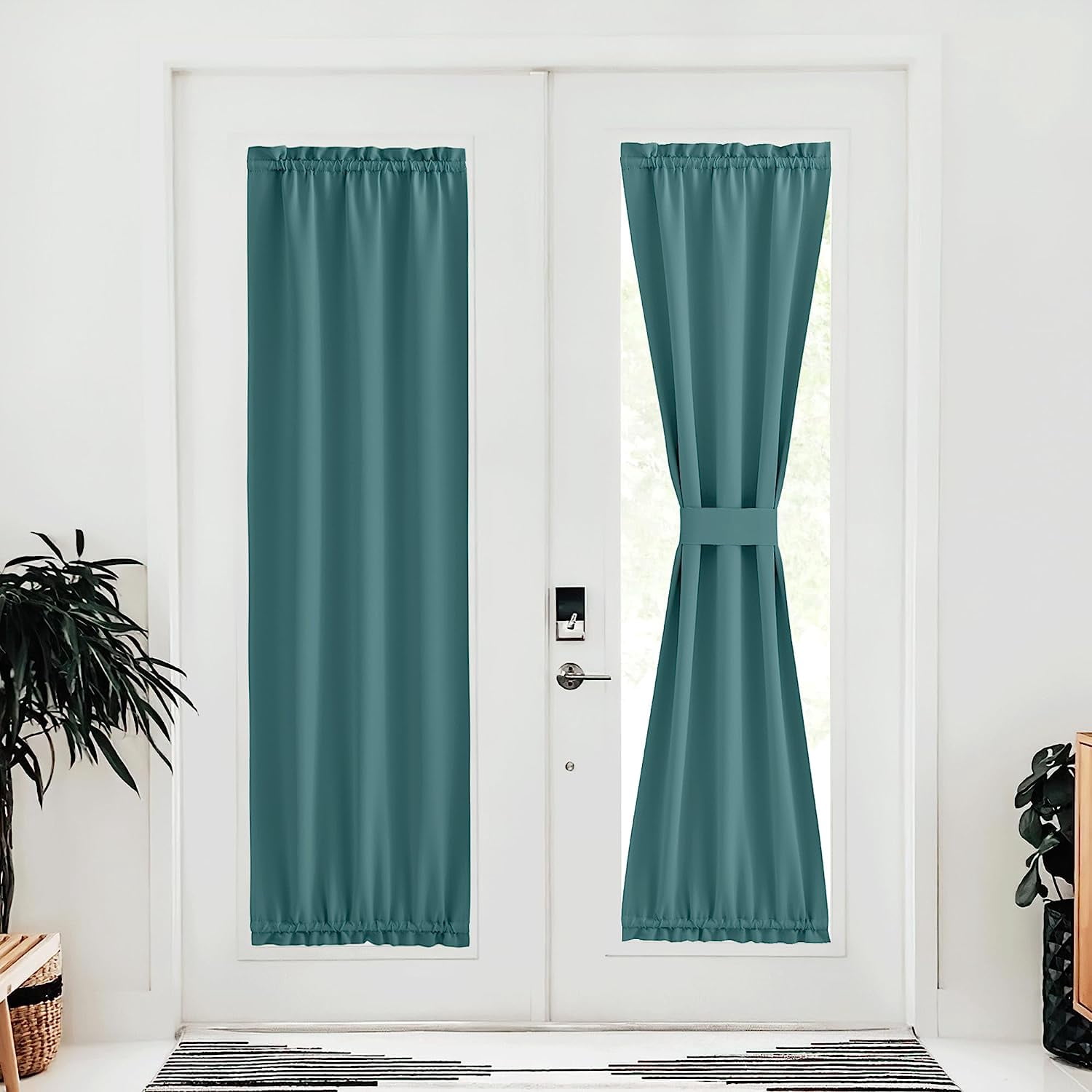 LKIFFA-French Door Blackout Curtain for Kitchen Thermal Insulated ...