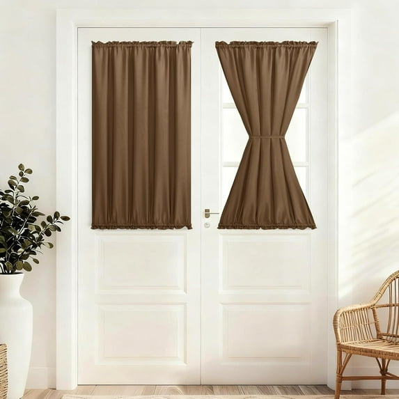 LKIFFA-French Door Curtains for Small Window, Rod Pocket Front Door ...