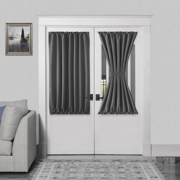 LKIFFA-French Door Curtains \u2013 Rod Pocket Thermal Blackout Curtain ...