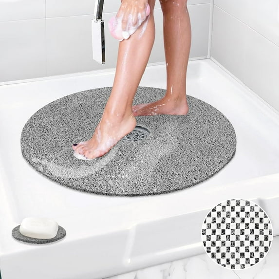 LKIFFA-Shower Mat Non Slip: 24 Inch Diameter Large Round Shower Mats ...