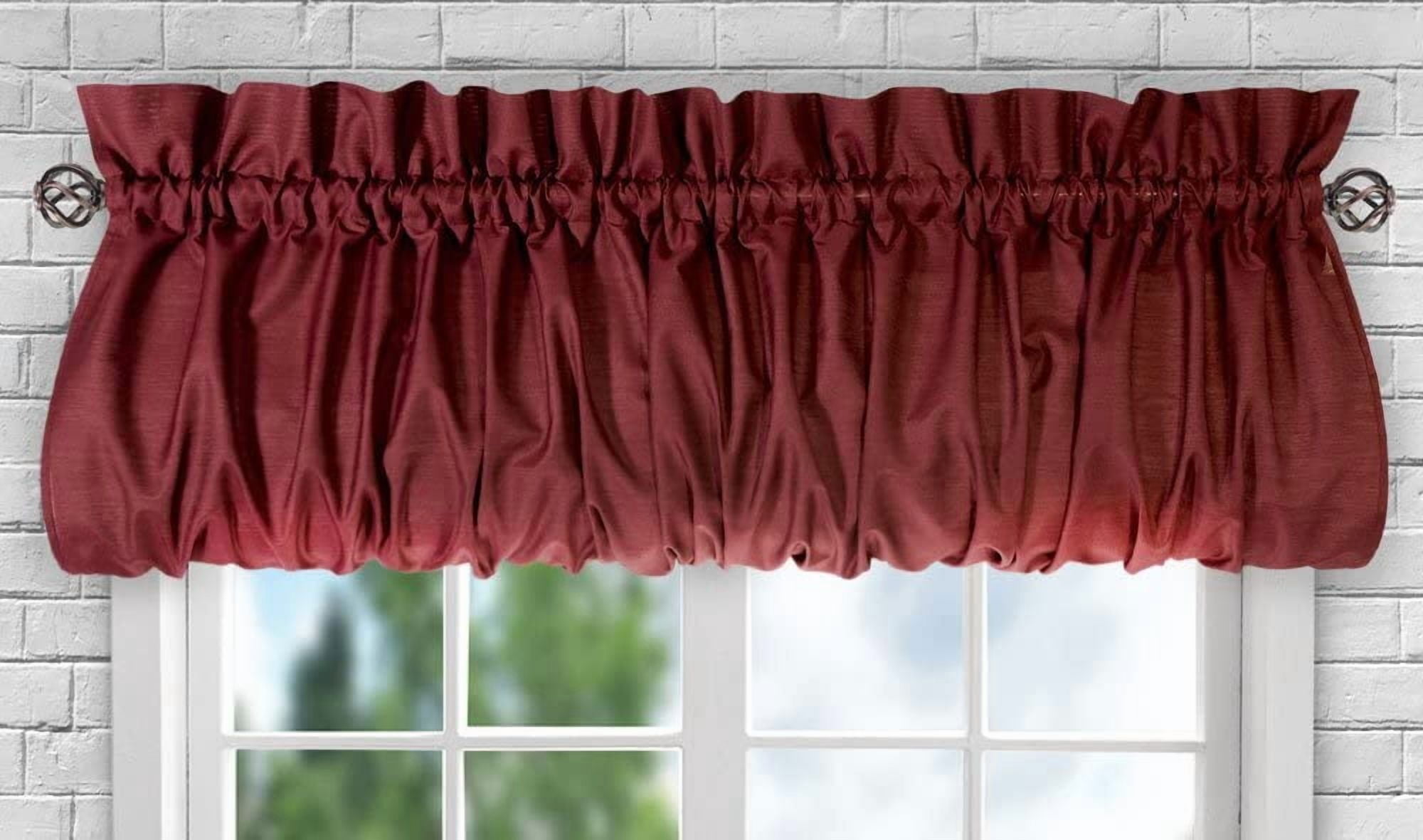 LKIFFA-Stacey Sheer Balloon Valance, 60" x 15", Merlot - Walmart.com