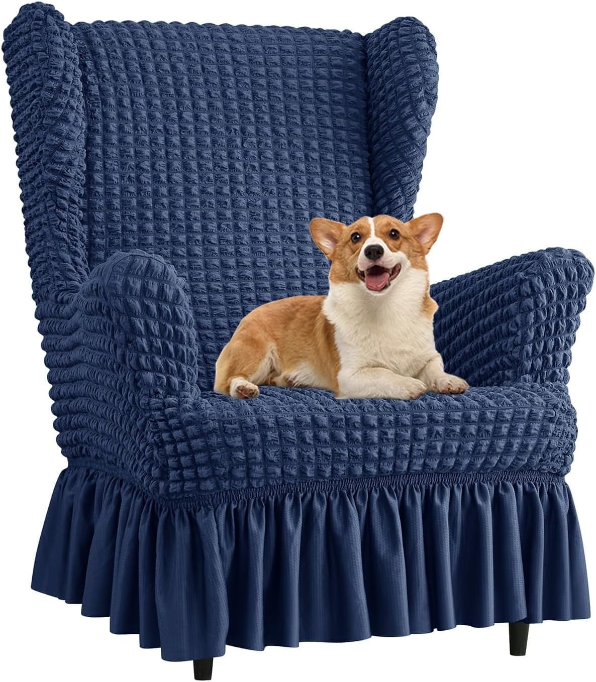 LKJYER Chair Slipcover, Universal Bubble Wing Chair Slipcovers with ...