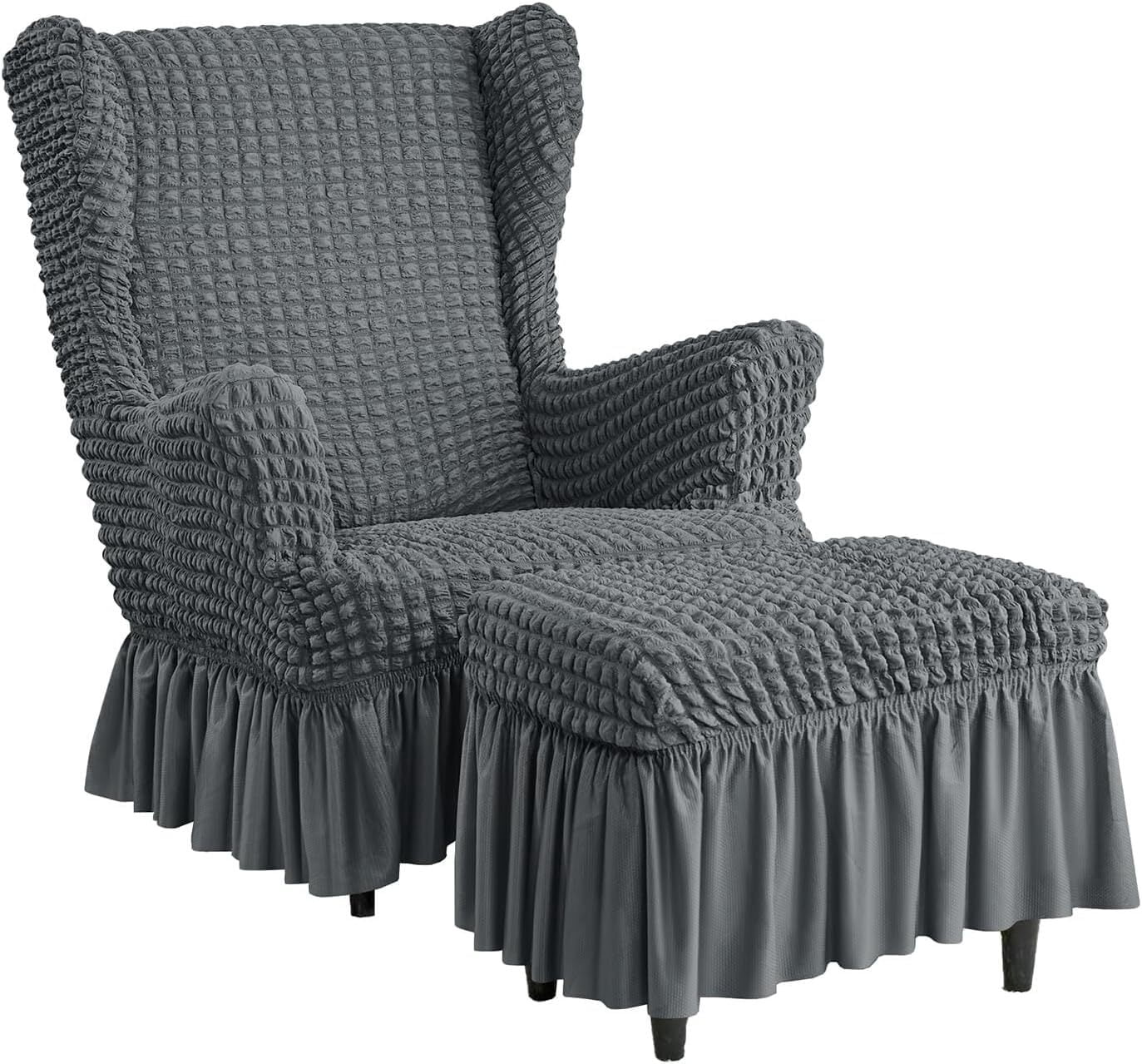 LKJYER Chair Slipcover, Universal Bubble Wing Chair Slipcovers with ...