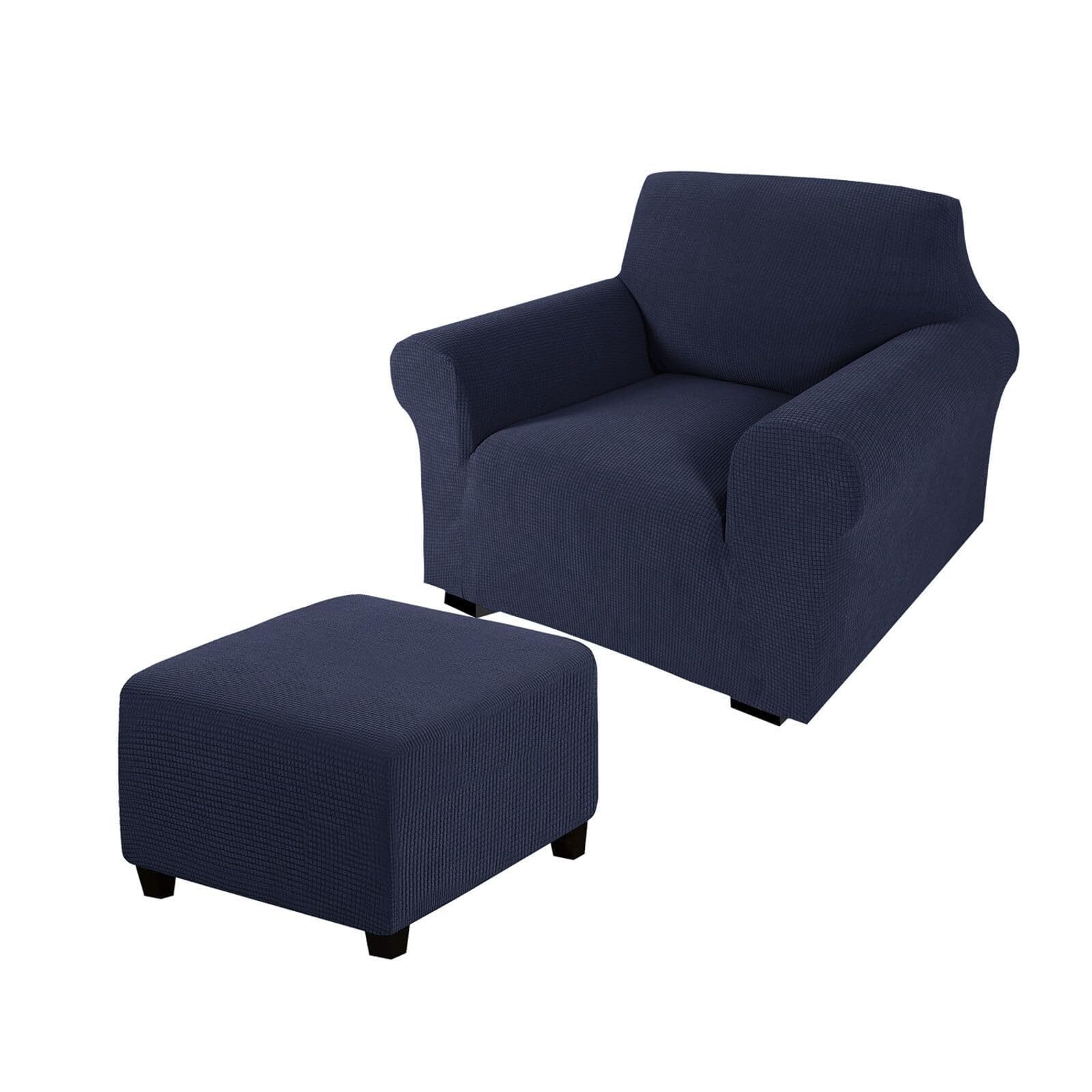 LKJYER Chair Slipcover with Ottoman Cover, Stretch Sofa Cover with ...