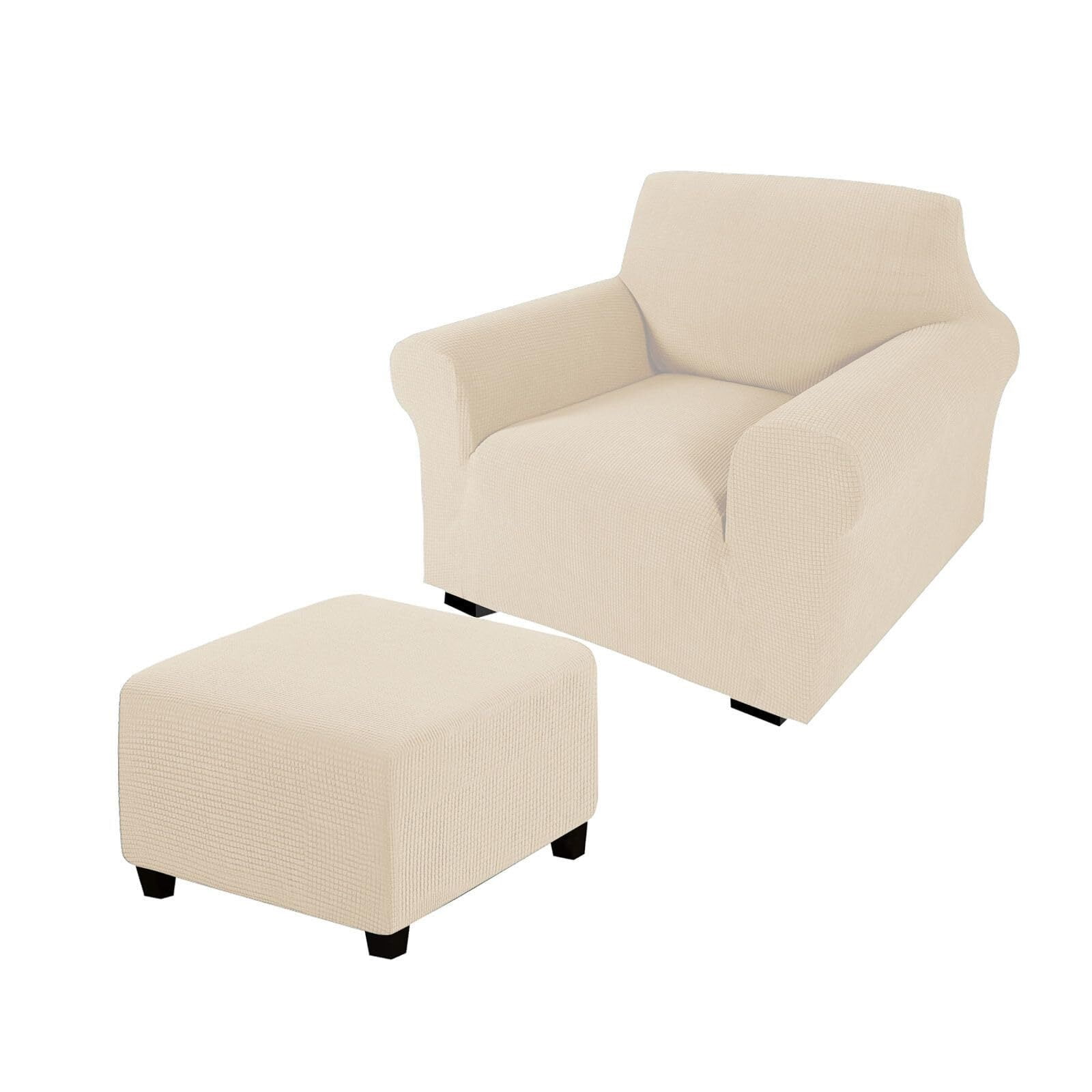 LKJYER Chair Slipcover with Ottoman Cover, Stretch Sofa Cover with ...