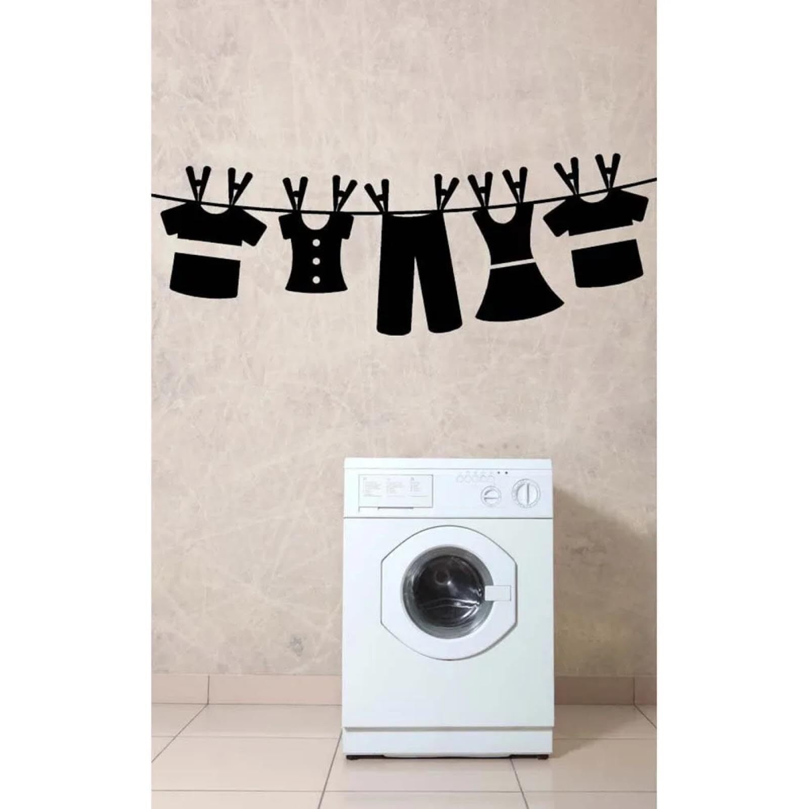 LKJYER Laundry Sticker Clothesline Clothes Wall Decal Removable Wall ...