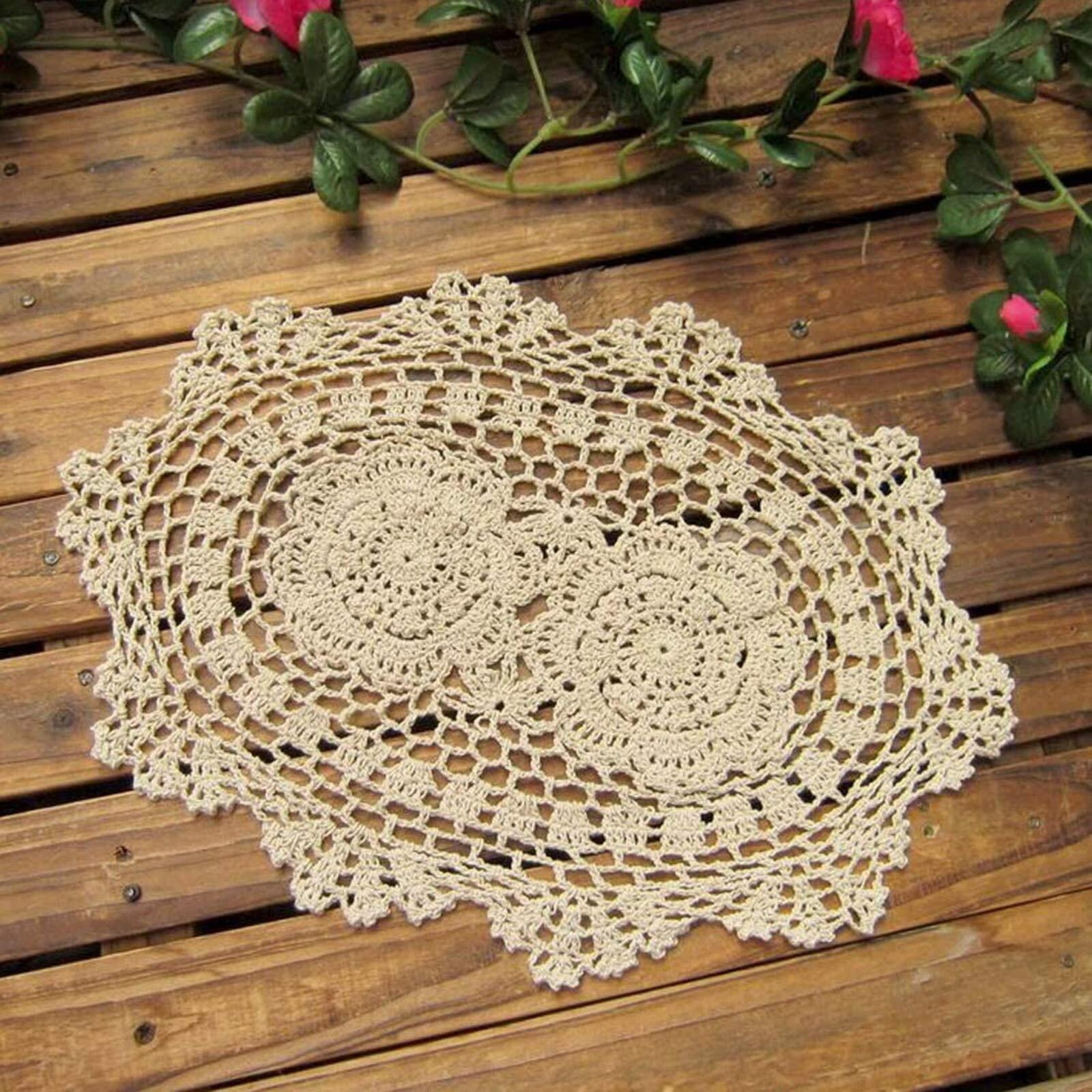 LKJYER Phantomon Lace Doilies Handmade Crochet Placemats Cotton Doilies ...