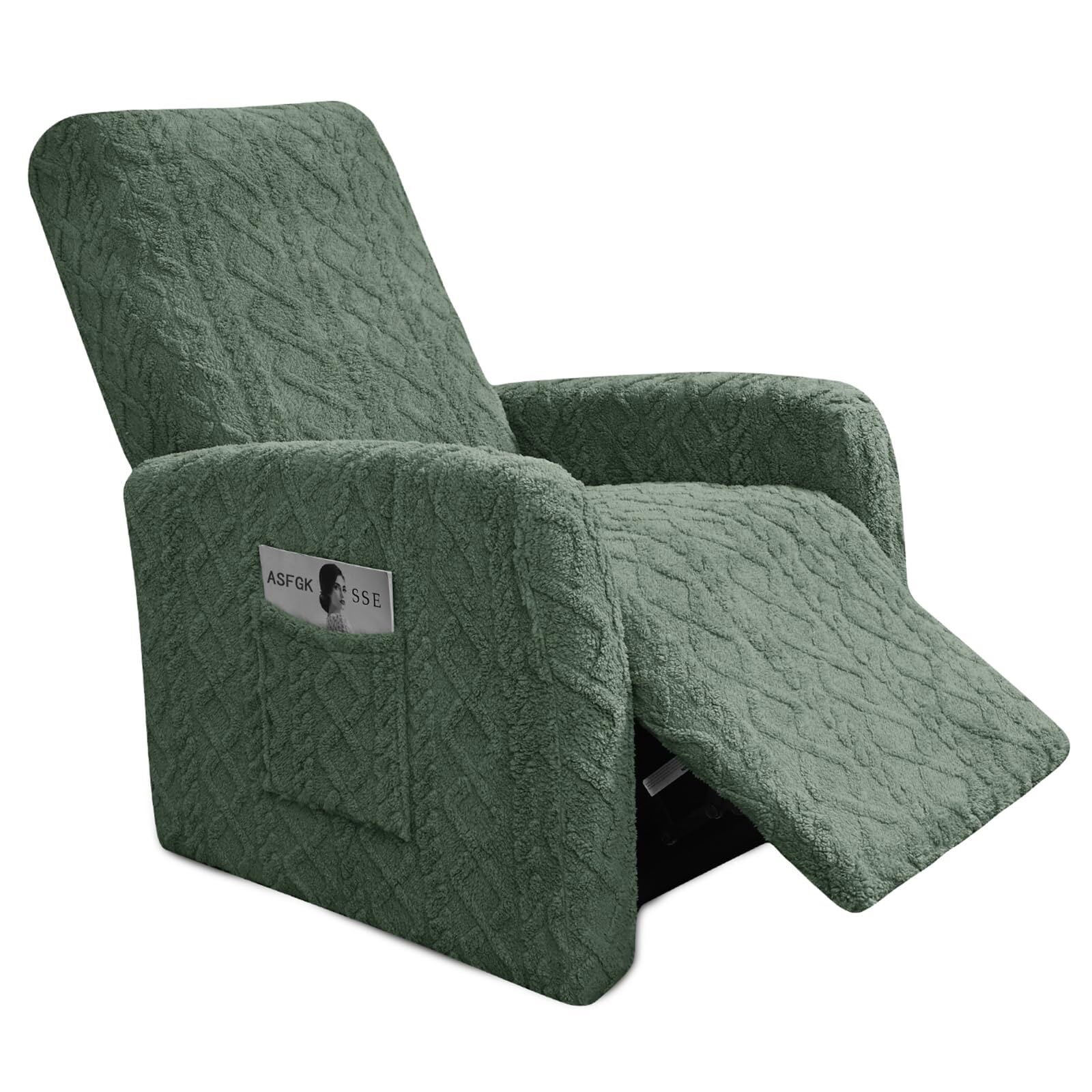LKJYER Recliner Chair Covers 4 Pieces Waterproof Small Recliner Sofa ...