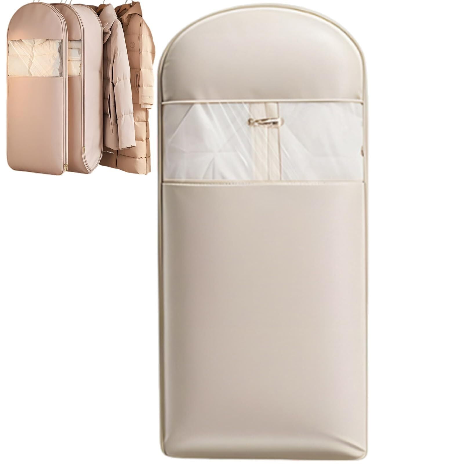 LKJYER Space Saving Hanging Garment Bag with Self Compression Zipper ...