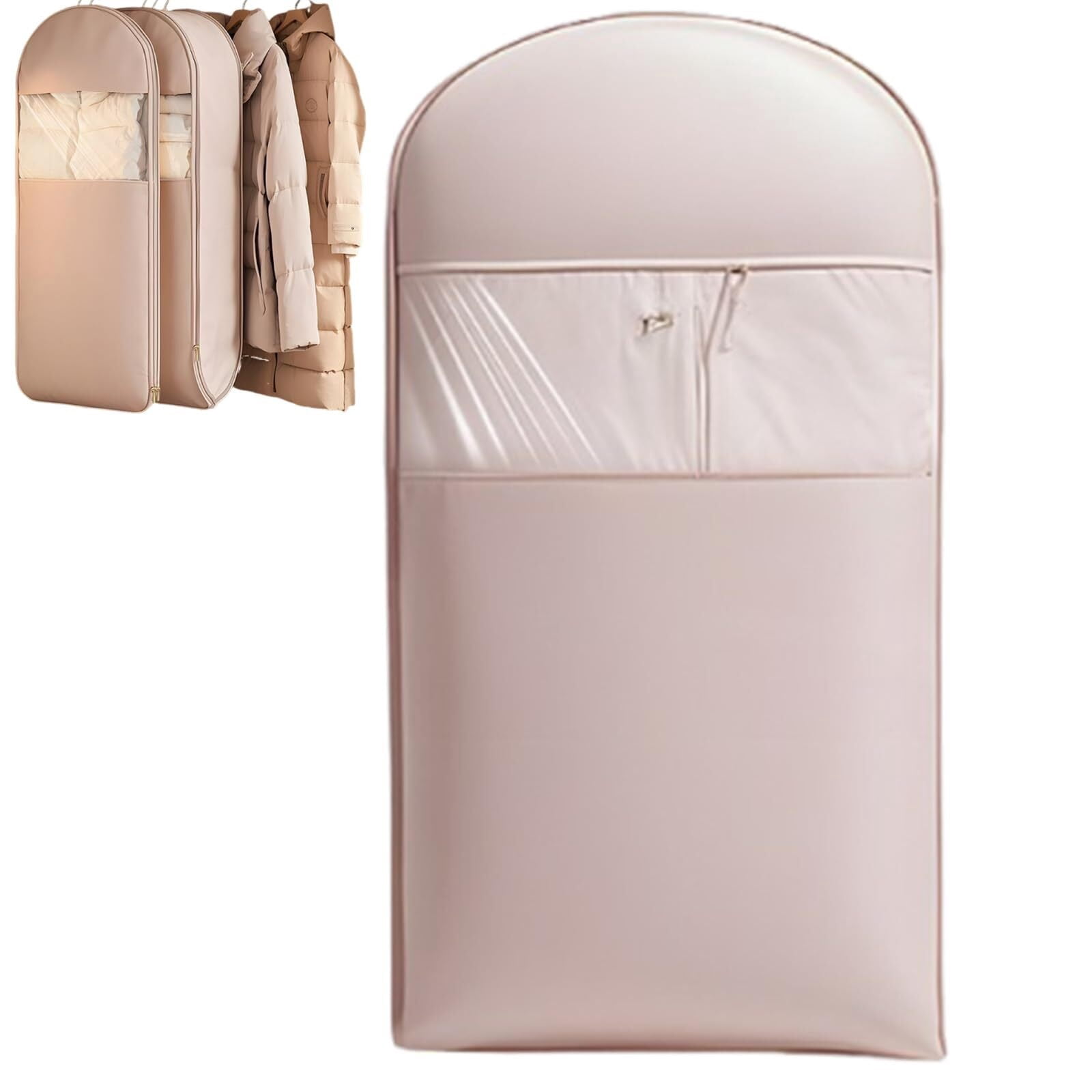 LKJYER Space Saving Hanging Garment Bag with Self Compression Zipper ...