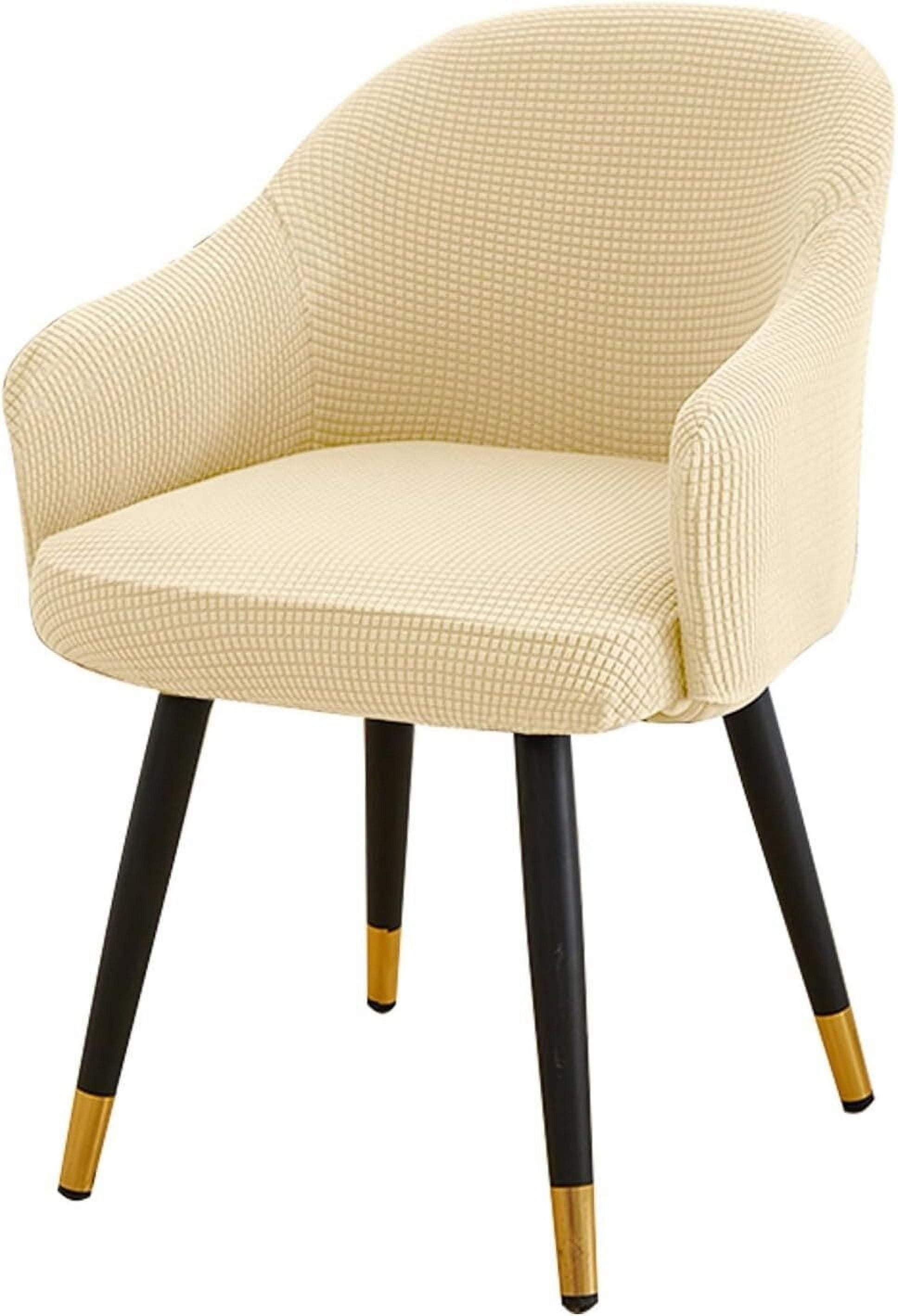 LKJYER Stretch Curved Back Dining Chair Covers with Armrest, Accent ...