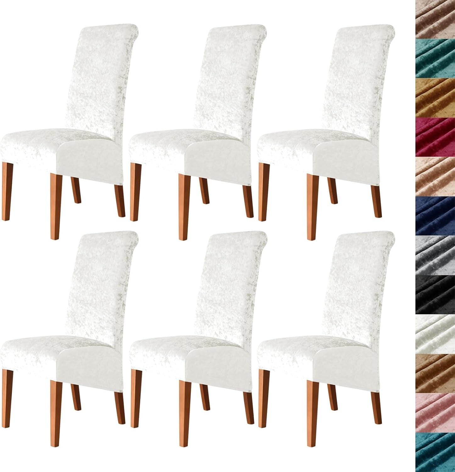 LKJYER Velvet Stretch High Back Parsons Chair Covers Set , Removable ...