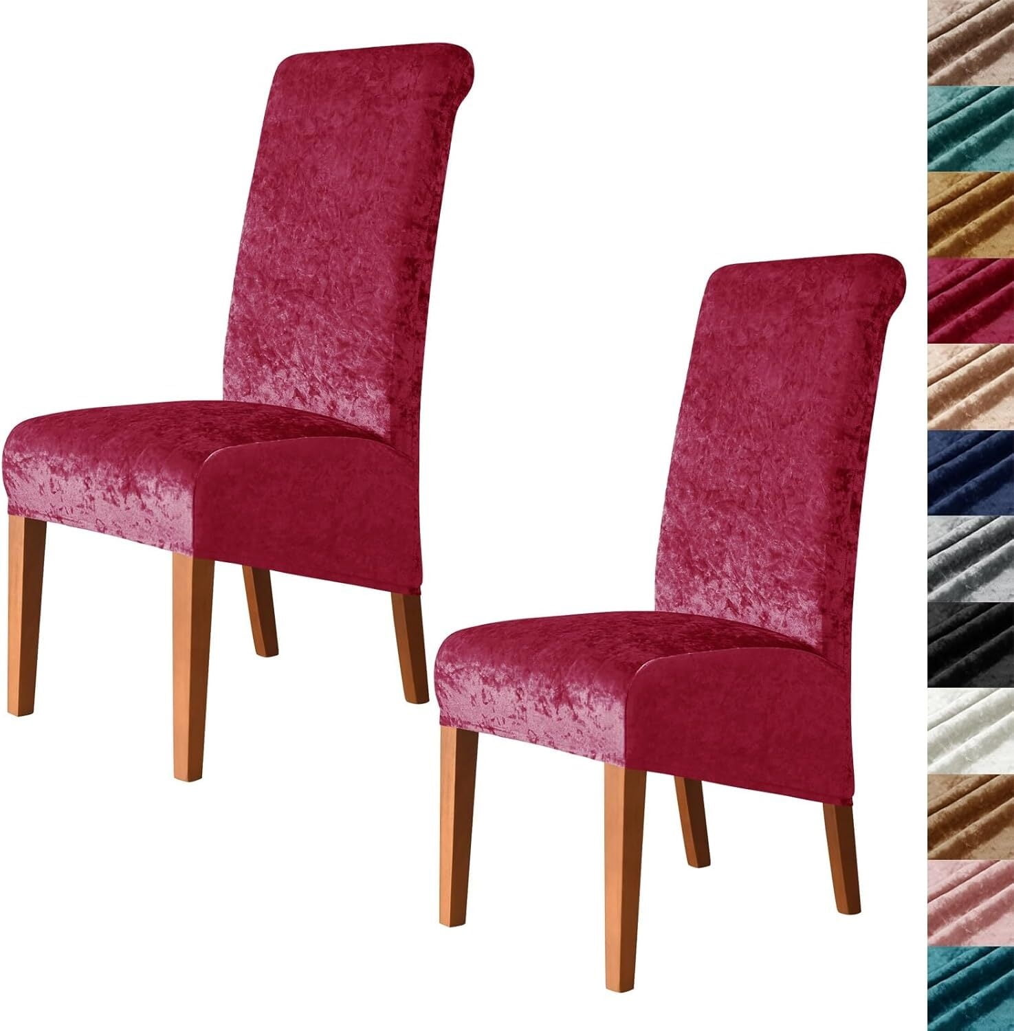LKJYER Velvet Stretch High Back Parsons Chair Covers Set , Removable ...