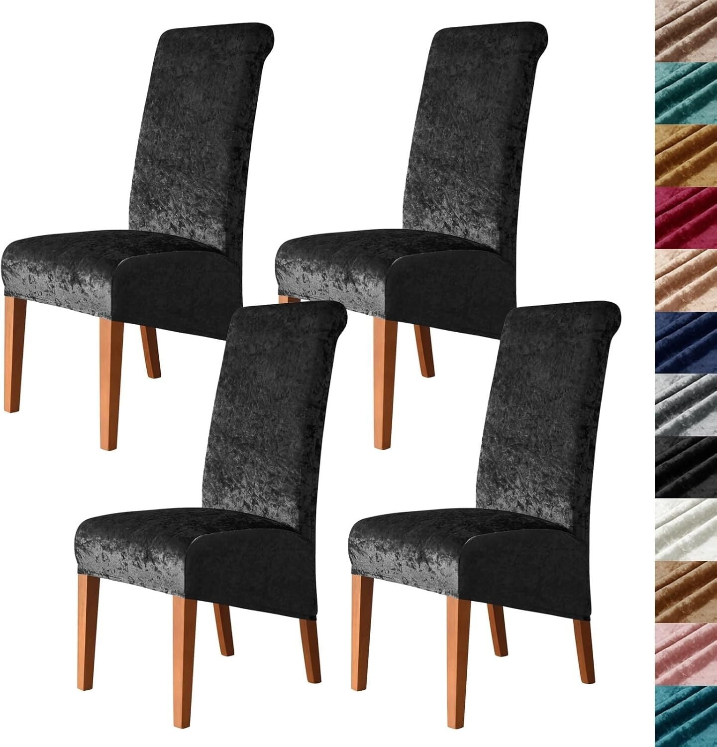 LKJYER Velvet Stretch High Back Parsons Chair Covers Set , Removable ...
