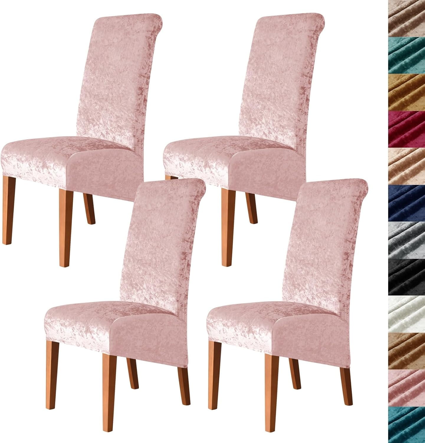 LKJYER Velvet Stretch High Back Parsons Chair Covers Set , Removable ...