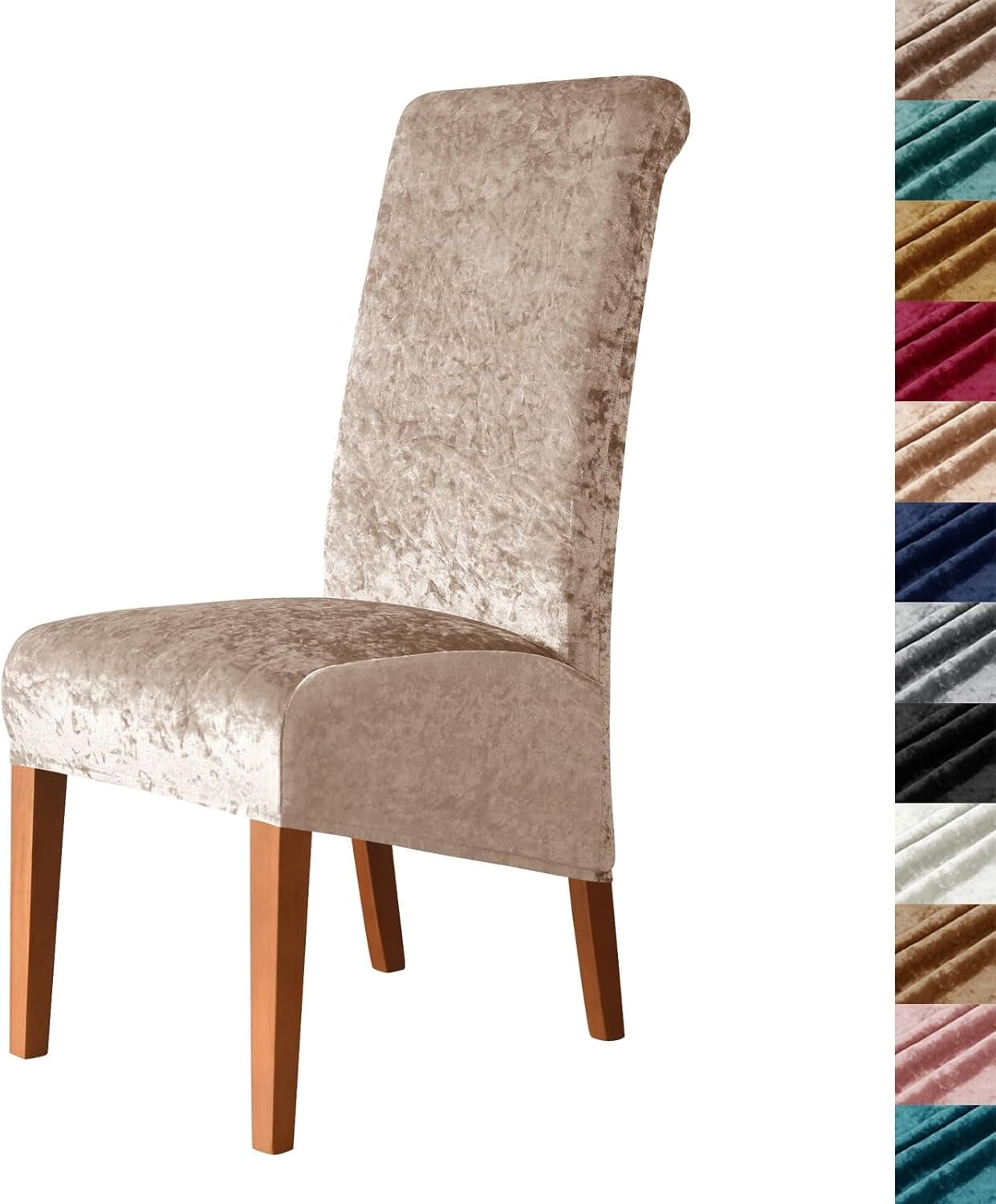 LKJYER Velvet Stretch High Back Parsons Chair Covers Set , Removable ...