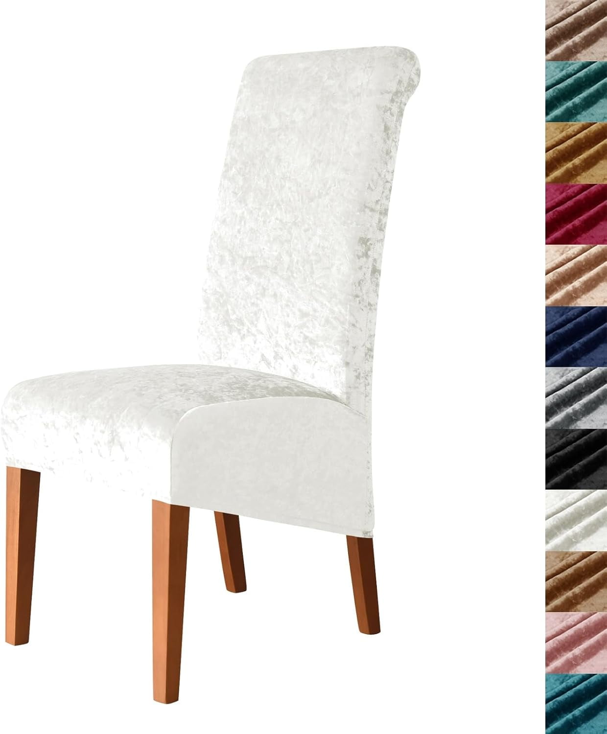 LKJYER Velvet Stretch High Back Parsons Chair Covers Set , Removable ...