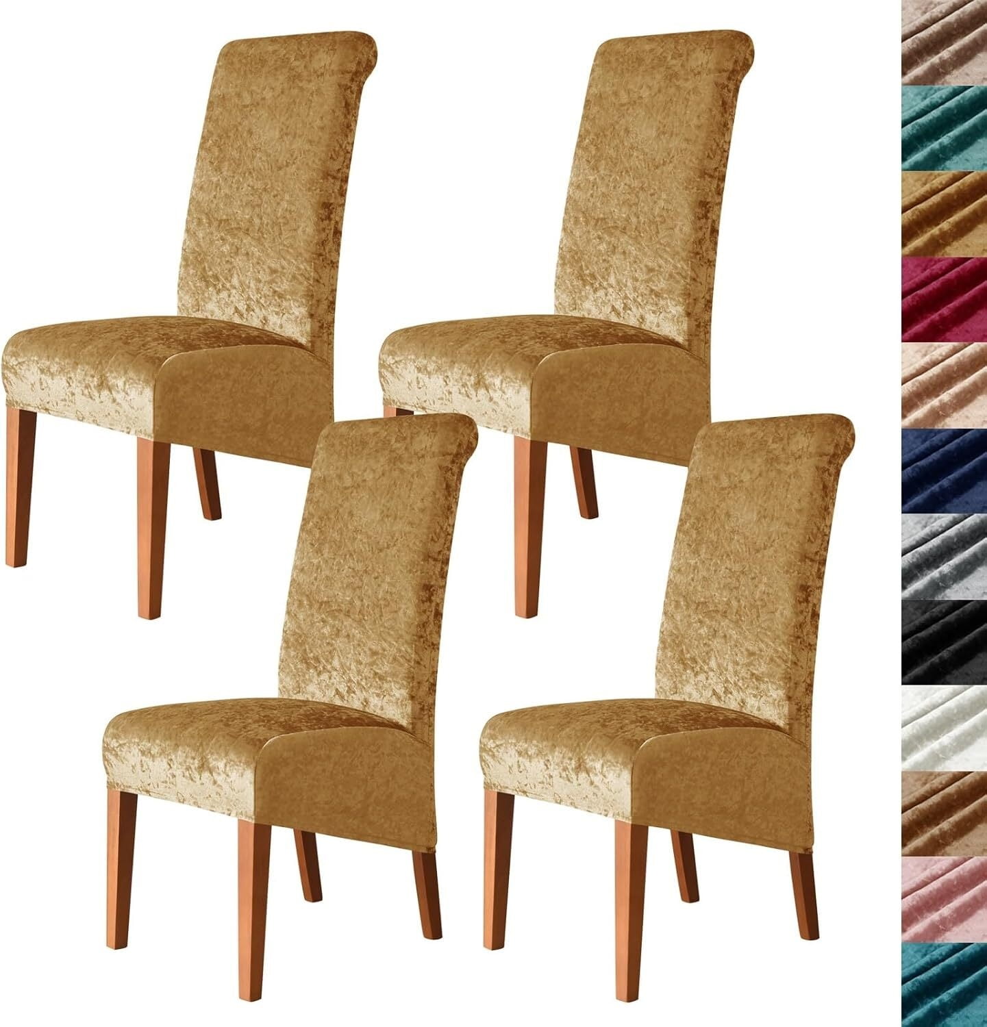 LKJYER Velvet Stretch High Back Parsons Chair Covers Set , Removable ...