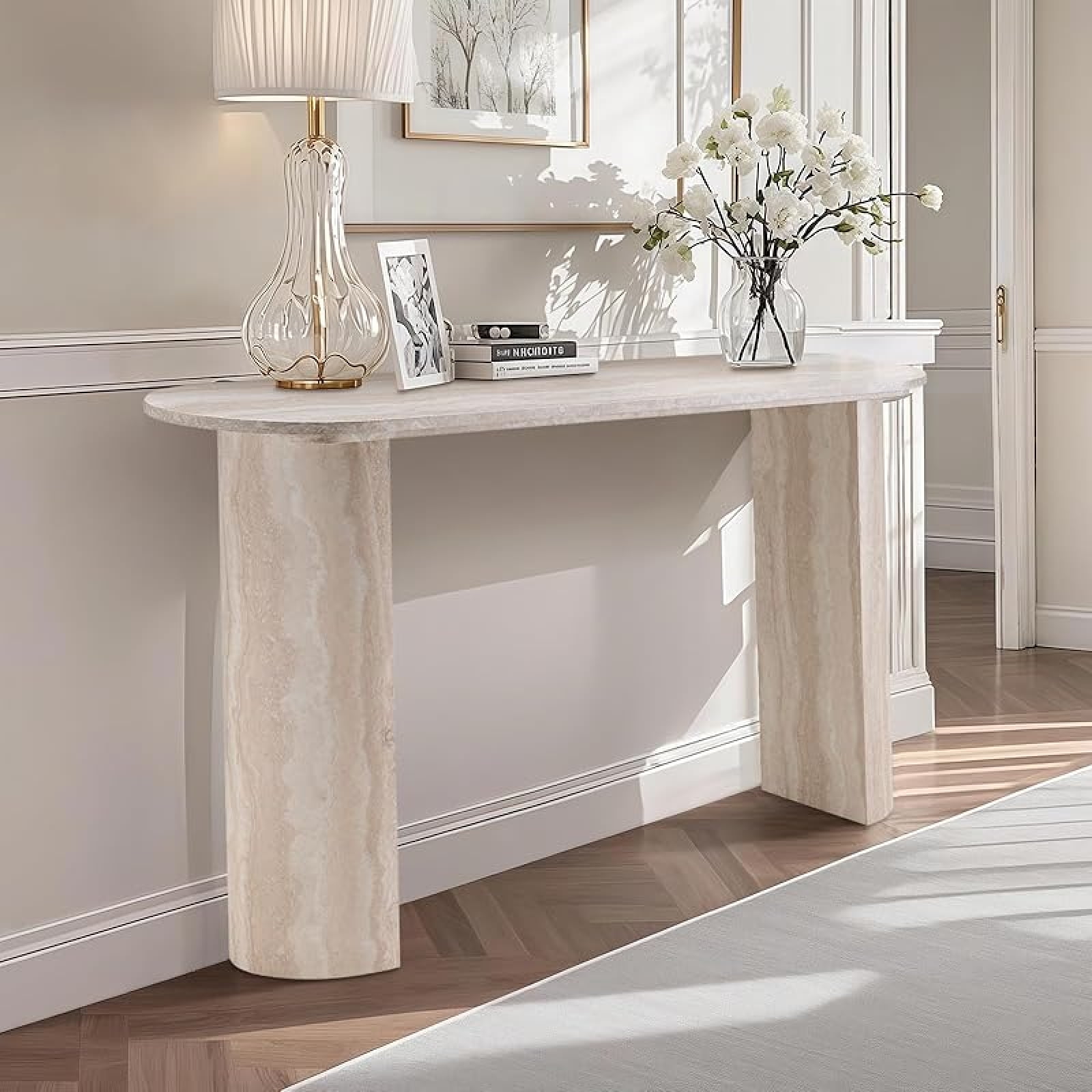 LKTART 55" MDF Console Table for Entryway, Narrow Entryway Table with ...