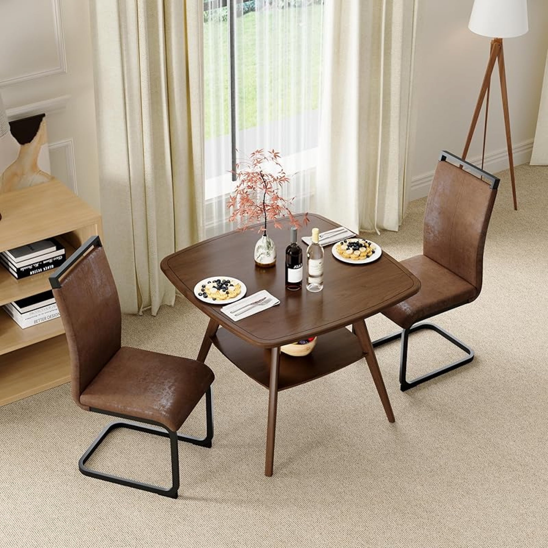 LKTART Square Dinner Table for 2-4 People, 29.5" Long Solid Wood Dining ...