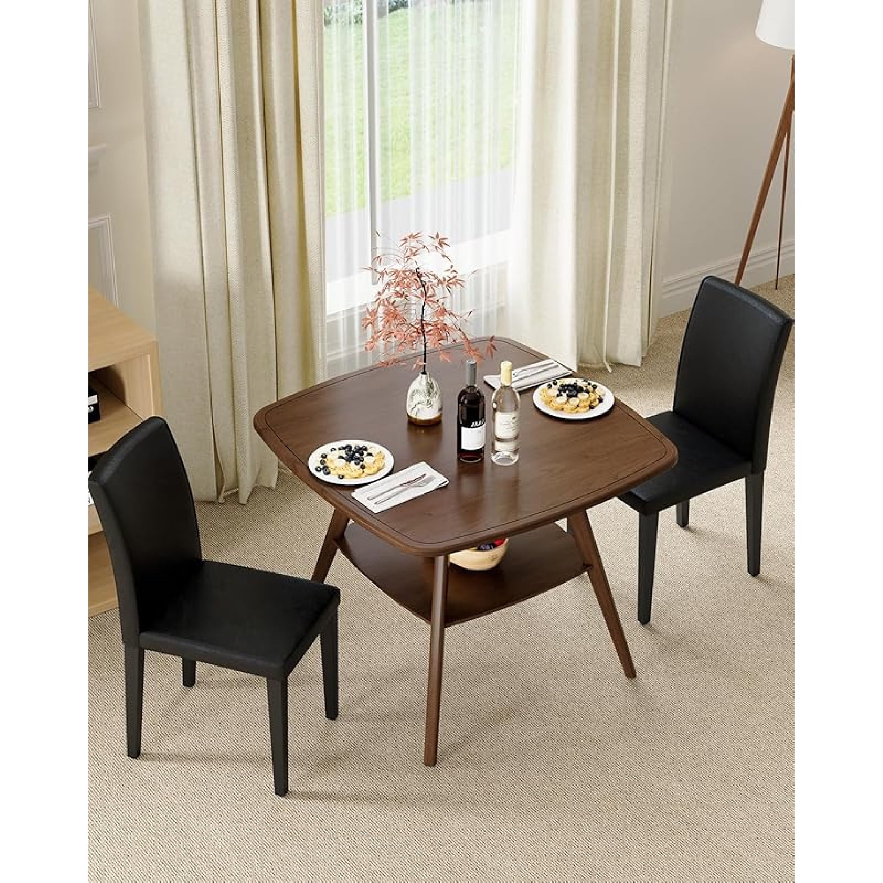 LKTART Square Dinner Table for 2-4 People, 29.5" Long Solid Wood Dining ...
