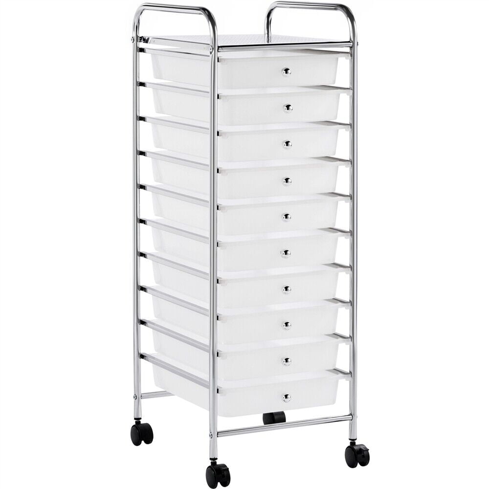 LKUPM 10 Drawer Rolling Storage Cart Plastic Utility Organizer Craft ...