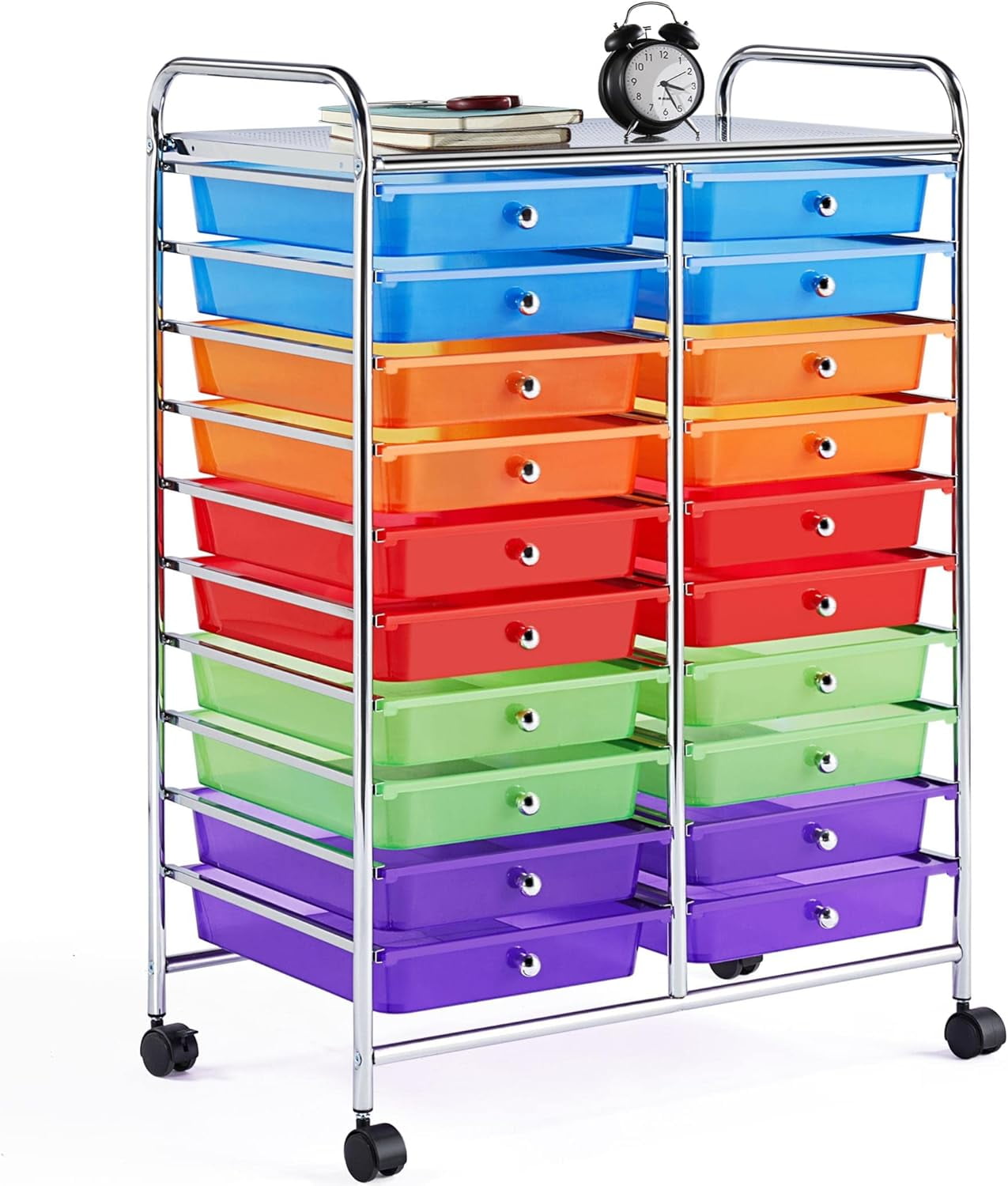 LKUPM 20 Drawers Rolling Storage Cart Multipurpose Movable Organizer ...