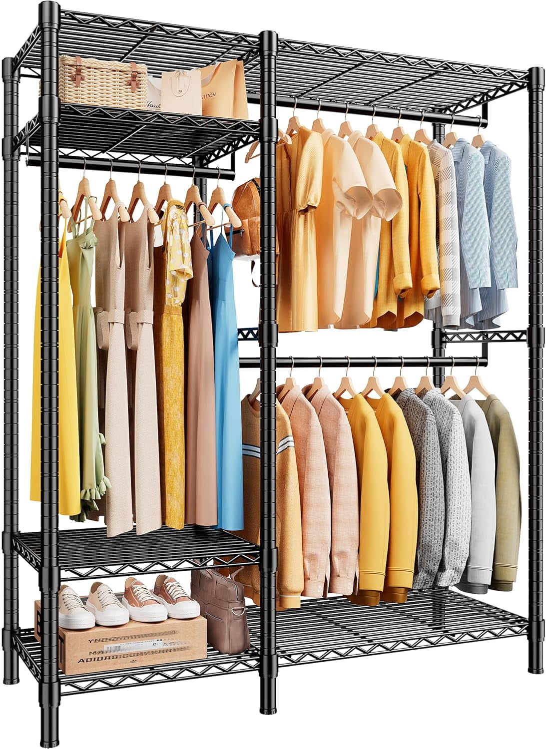 LKUPM Clothes Rack Heavy Duty Loads 780LBS Clothing Racks for Hanging ...