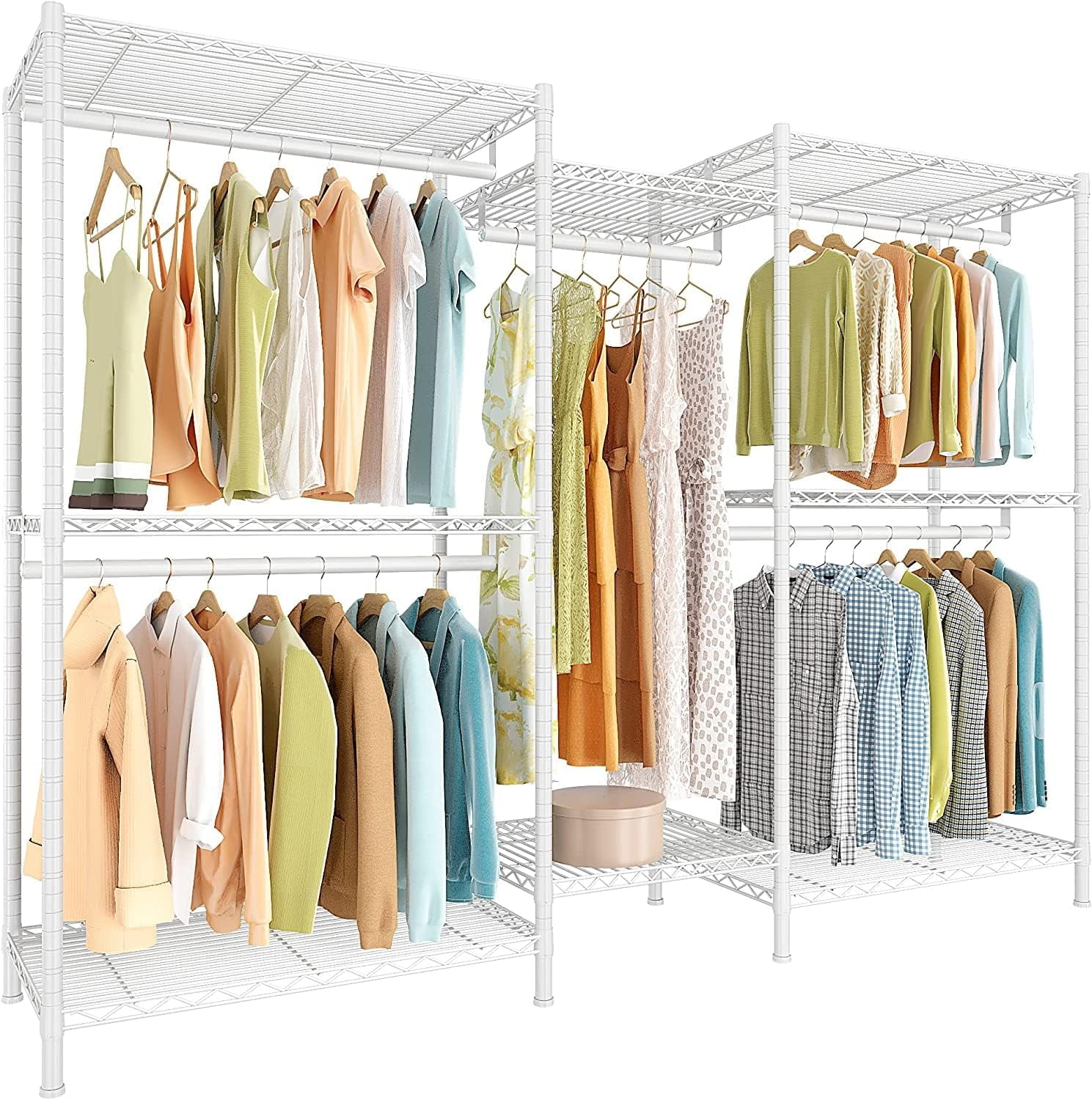 LKUPM Clothes Rack Heavy Duty Loads 900 LBS Closet Racks for Hanging ...