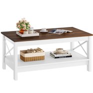 Mainstays Wood Rectangle Coffee Table, Walnut Finish - Walmart.com