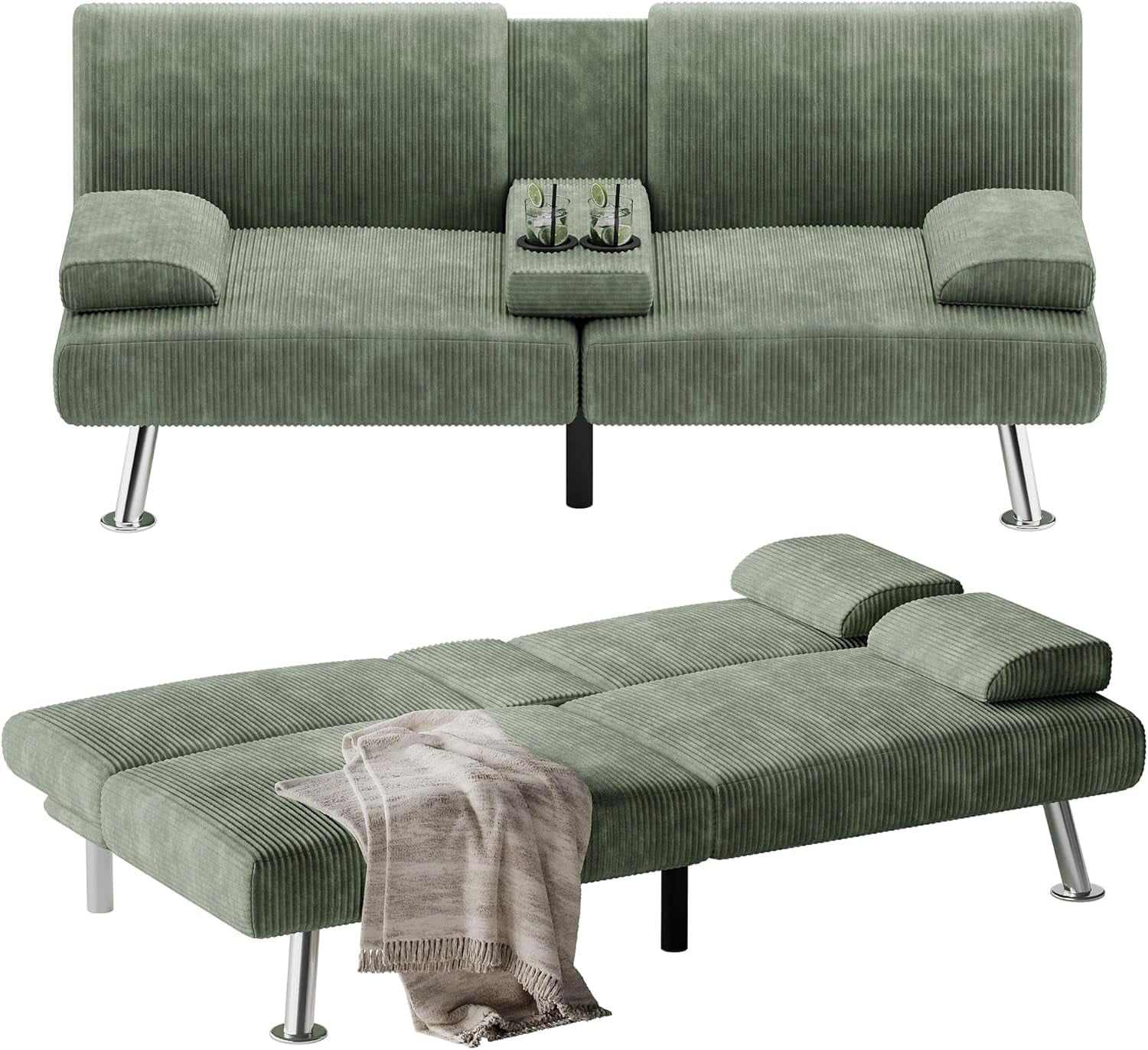 LKUPM Futon Sofa Bed Modern Folding Futon Set Convertible Recliner ...