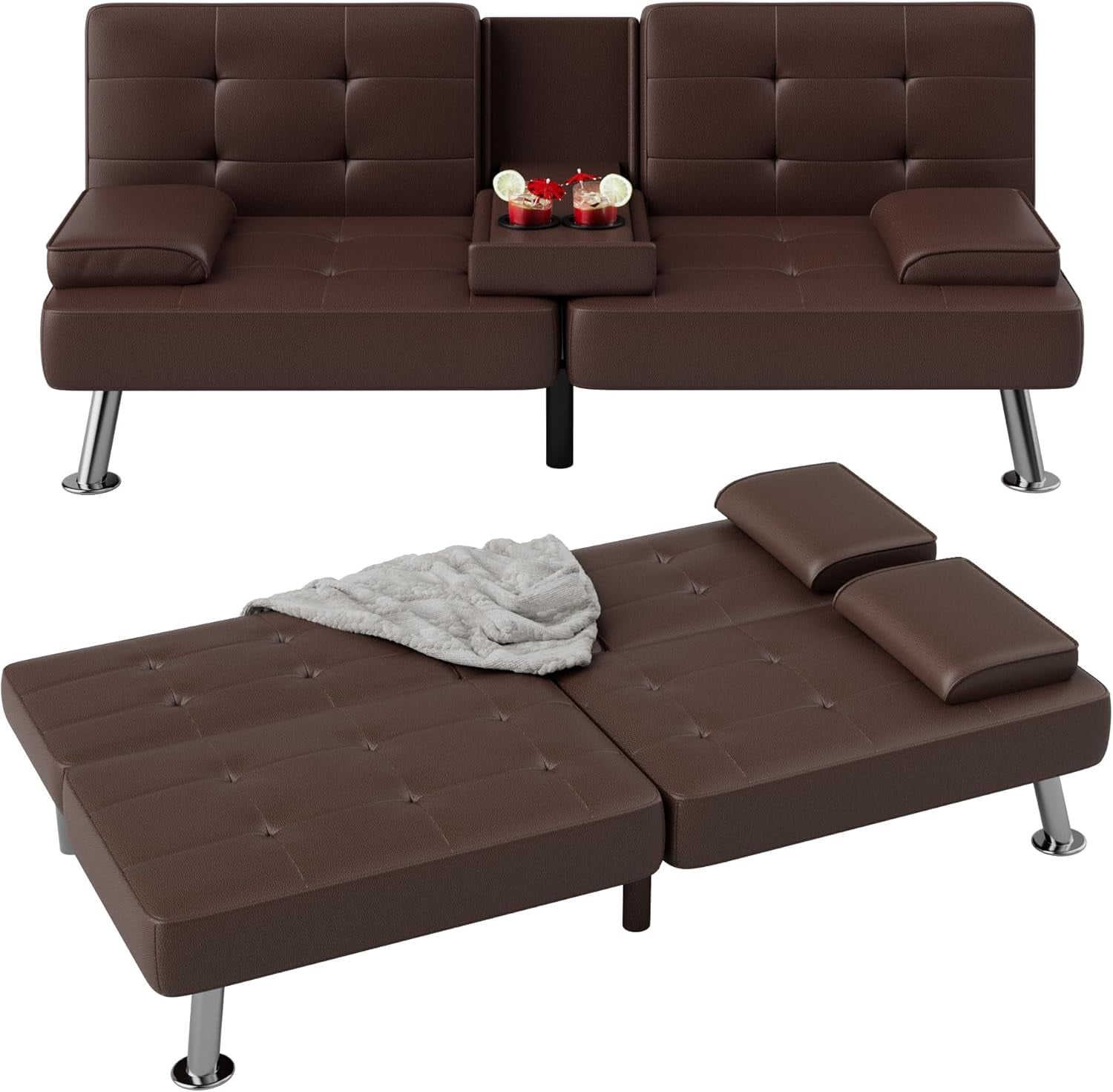 LKUPM Futon Sofa Bed Modern Folding Futon Set Convertible Recliner ...