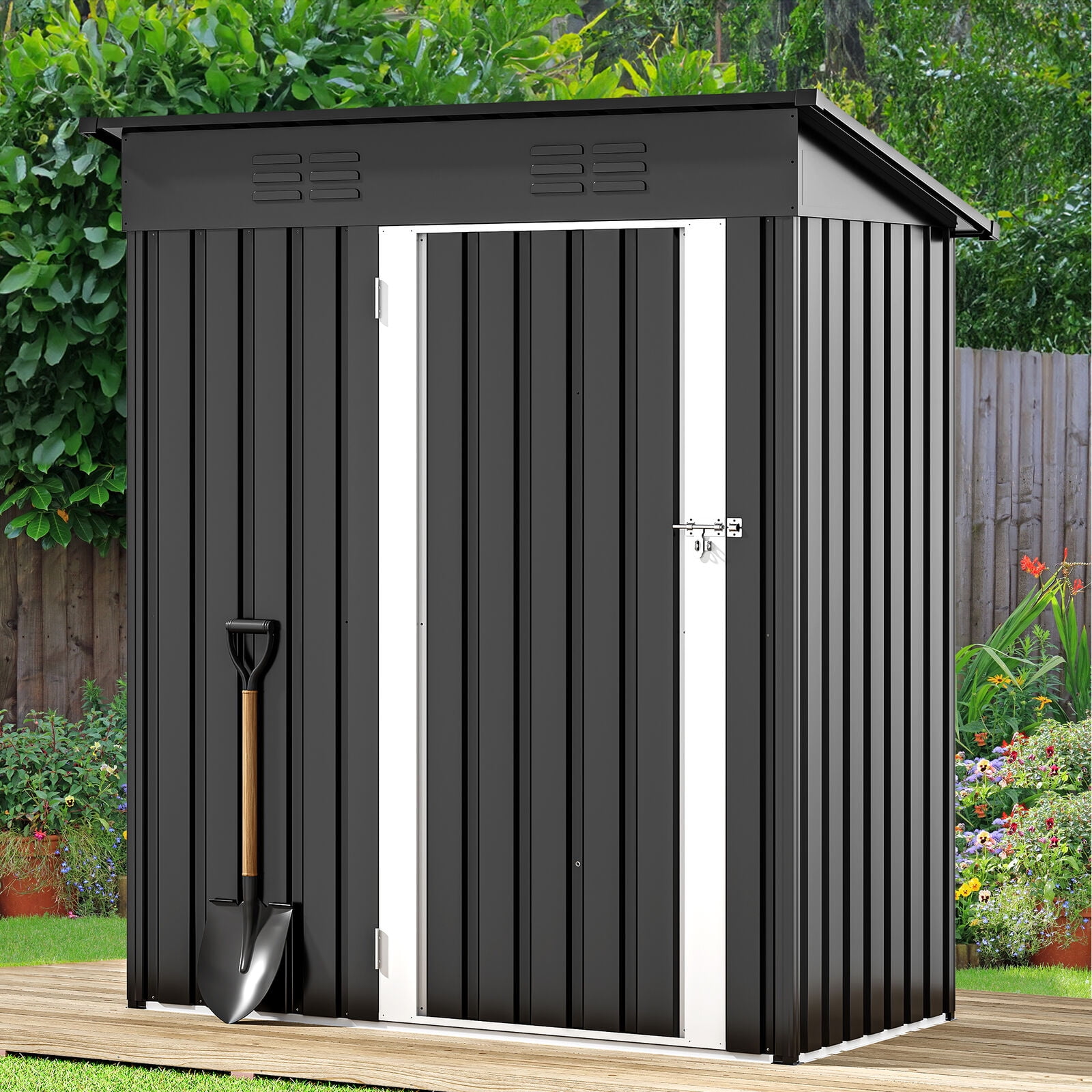 LKUPM Heavy Duty Outdoor Storage Shed with Lockable Doors, Waterproof ...