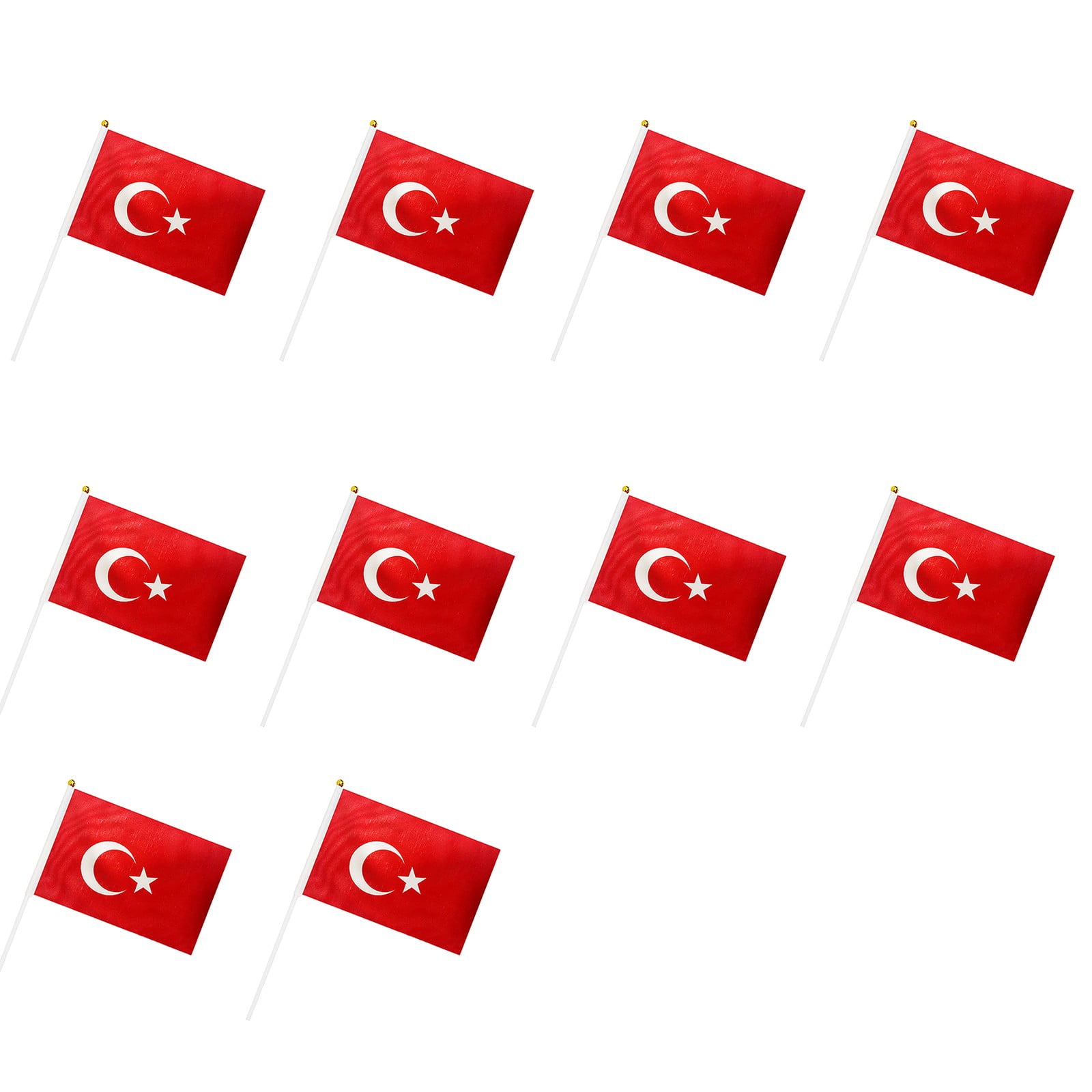 LKWLPD 10 Pcs Turkey Flag Turks Hand Held Small Mini Stick Flags ...