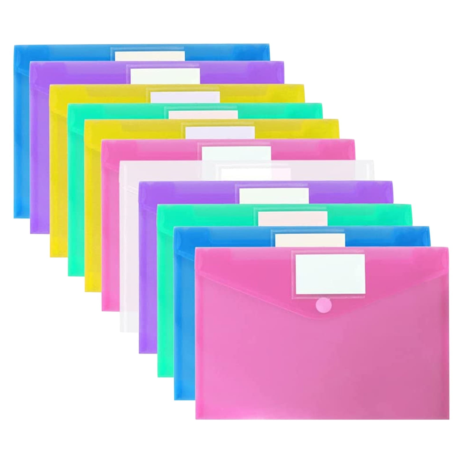 LKWLPD 11 Pack Plastic Poly Filing Envelopes, Clear Document Folders US ...