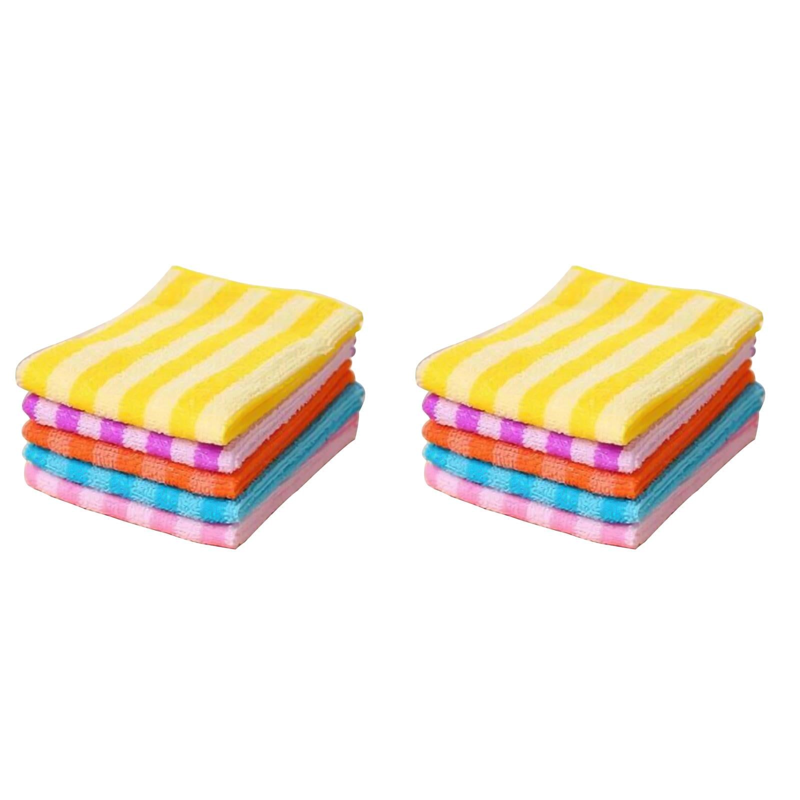 LKWLPD 15 Pack Dish Rag Striped Washcloth Small Square Soft Scratch ...